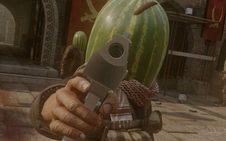 当使命召唤4重制版序章第三关开启情报作弊“西瓜头”。对不起,我...