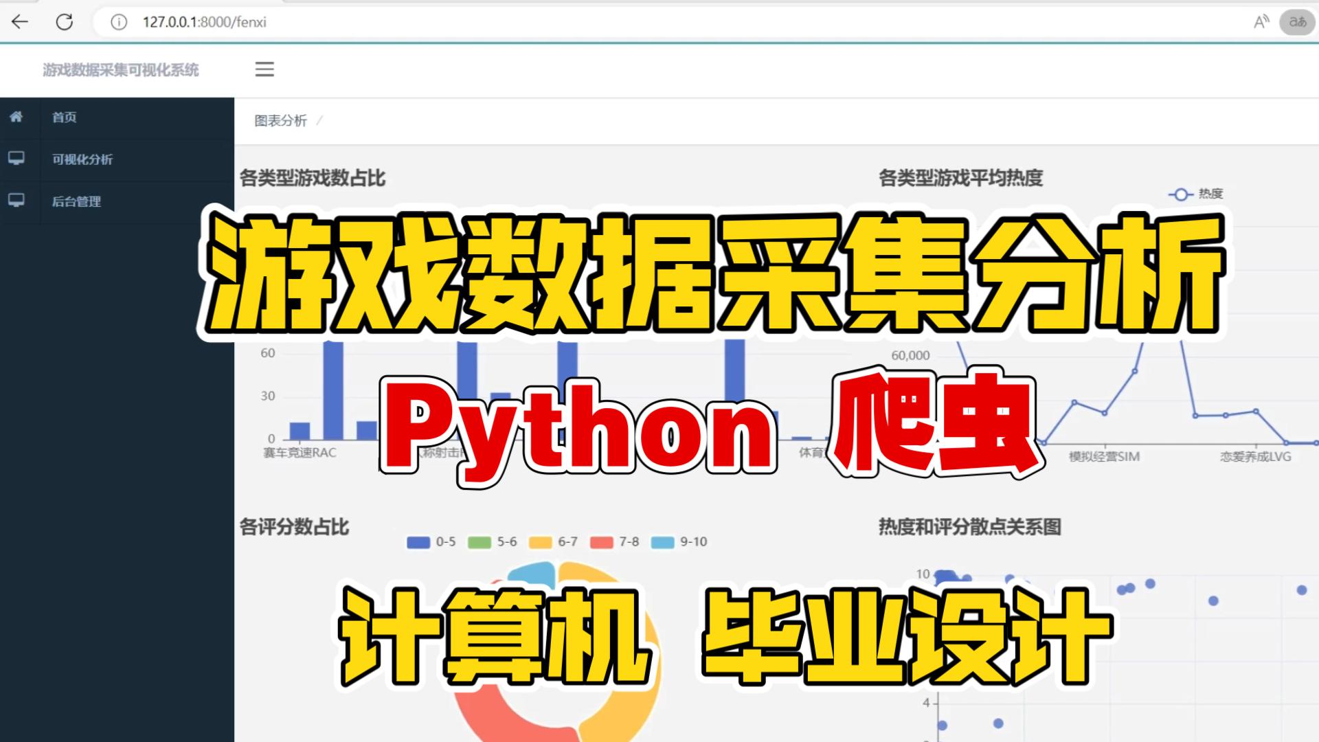 python游戏数据采集分析可视化系统 Django框架+爬虫+可视化 Scrapy ...