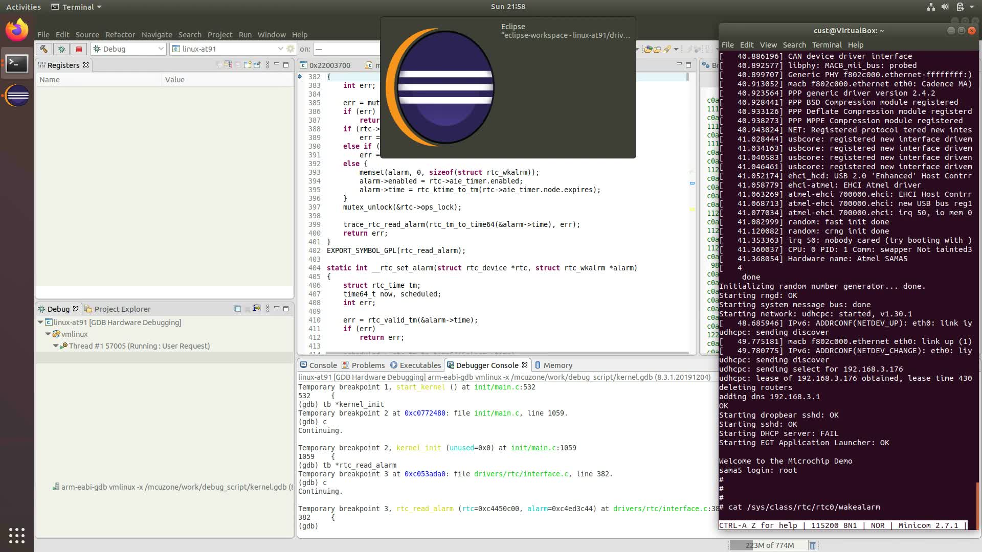 基于Cortex-A5核心的ATSAMA5D3x的Linux内核调试演示