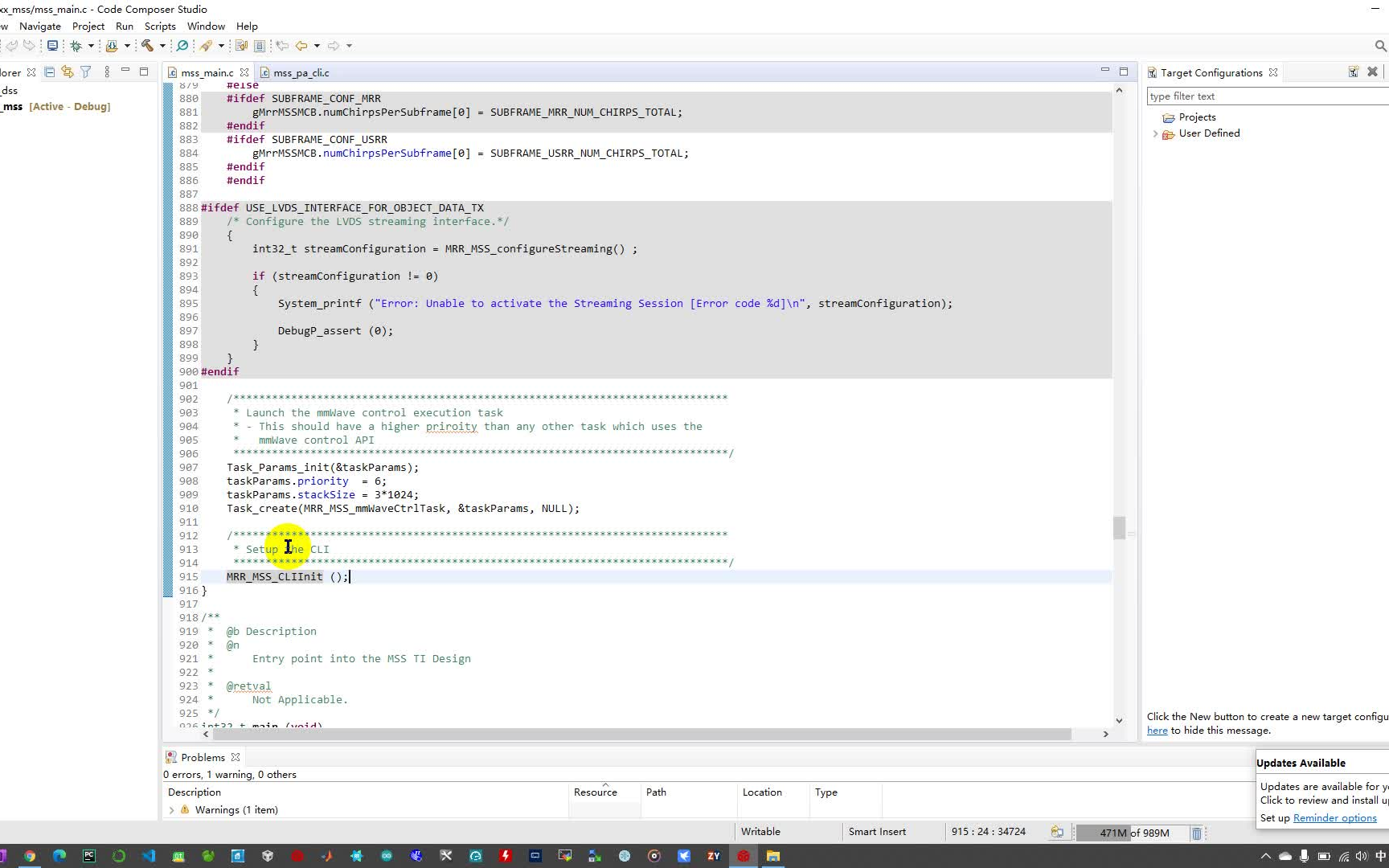 AWR1843---辅助停车源码解析---CLI函数详解
