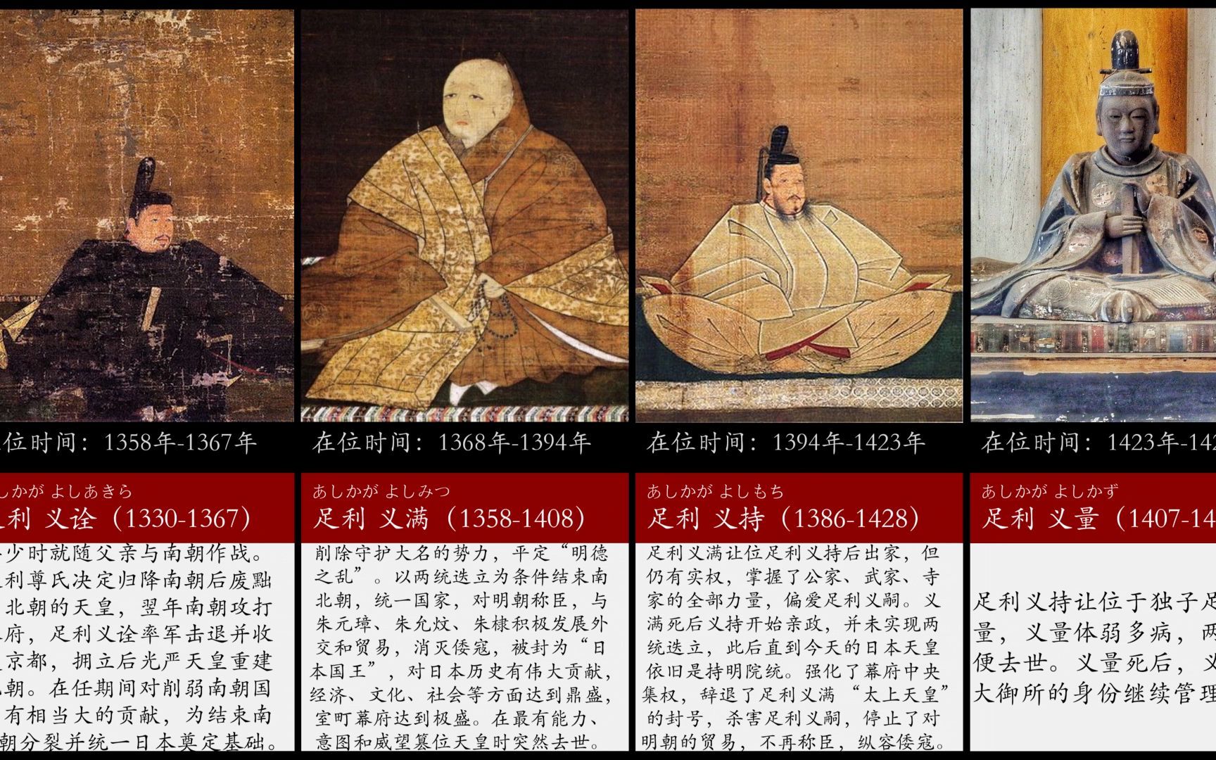日本室町幕府/足利幕府历任幕府将军及生平,南北朝和战国都存在过的...