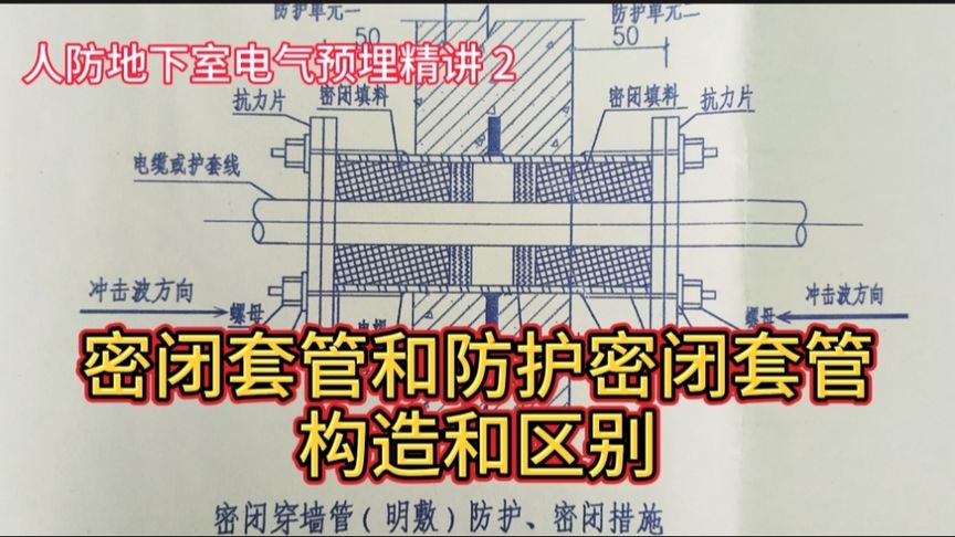 人防地下室电气预埋精讲2,密闭套管和防护密闭套管的构造和区别