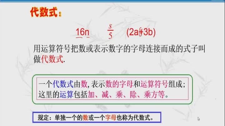 初中数学系列微课——代数式