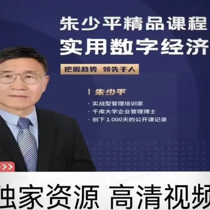 朱少平实用数字经济课程 人人都能学的数字经济