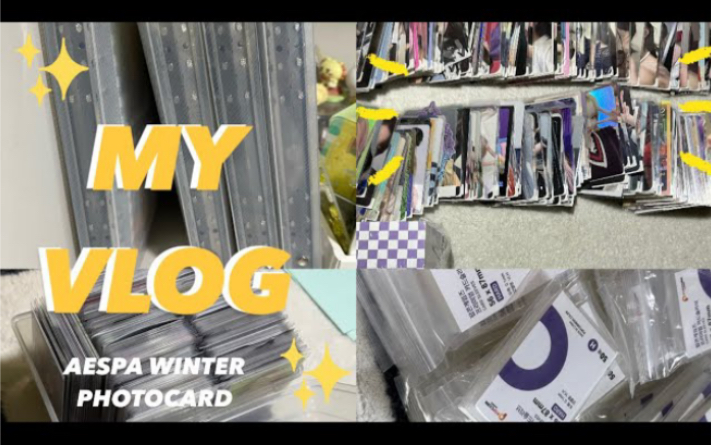 [韩国MY Vlog]Winter的300+张小卡 从介绍到套卡膜再到装入卡册|卡册...