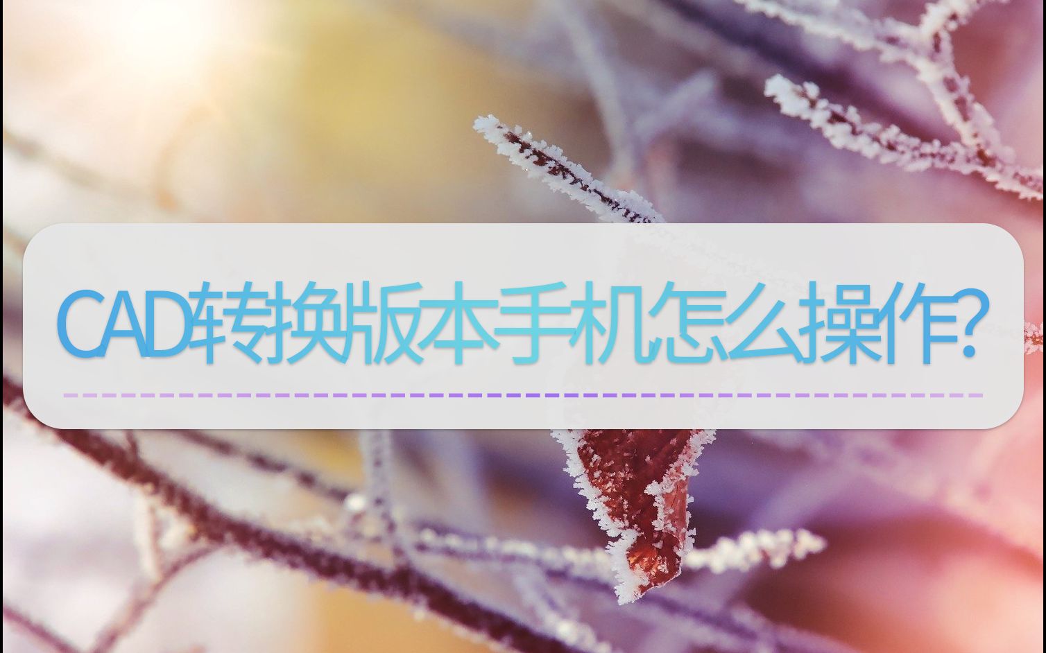 CAD转换版本手机怎么操作?这样做就很简单