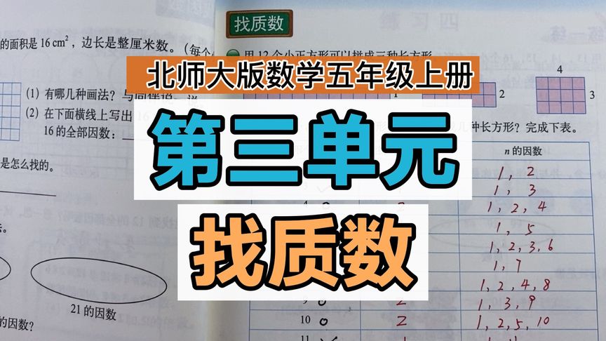 北师大版数学五年级上册第三单元找质数