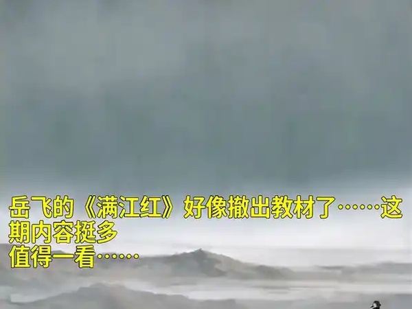 岳飞的《满江红》好像撤出教材了……这期内容挺多,值得一看……