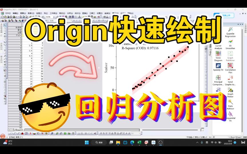 【Origin绘图技巧】快速绘制线性回归图
