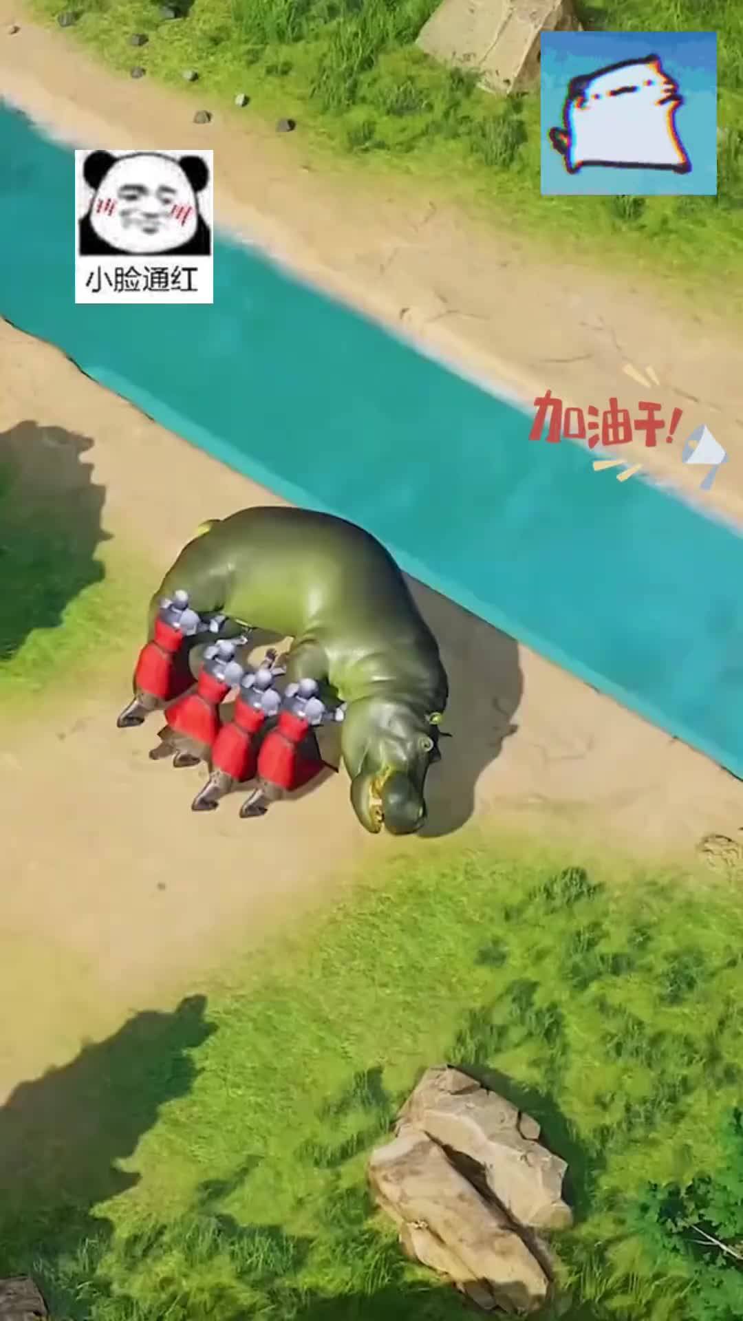 160.把河马推进水里#儿童动画 #沙雕动画 #热门动画 #