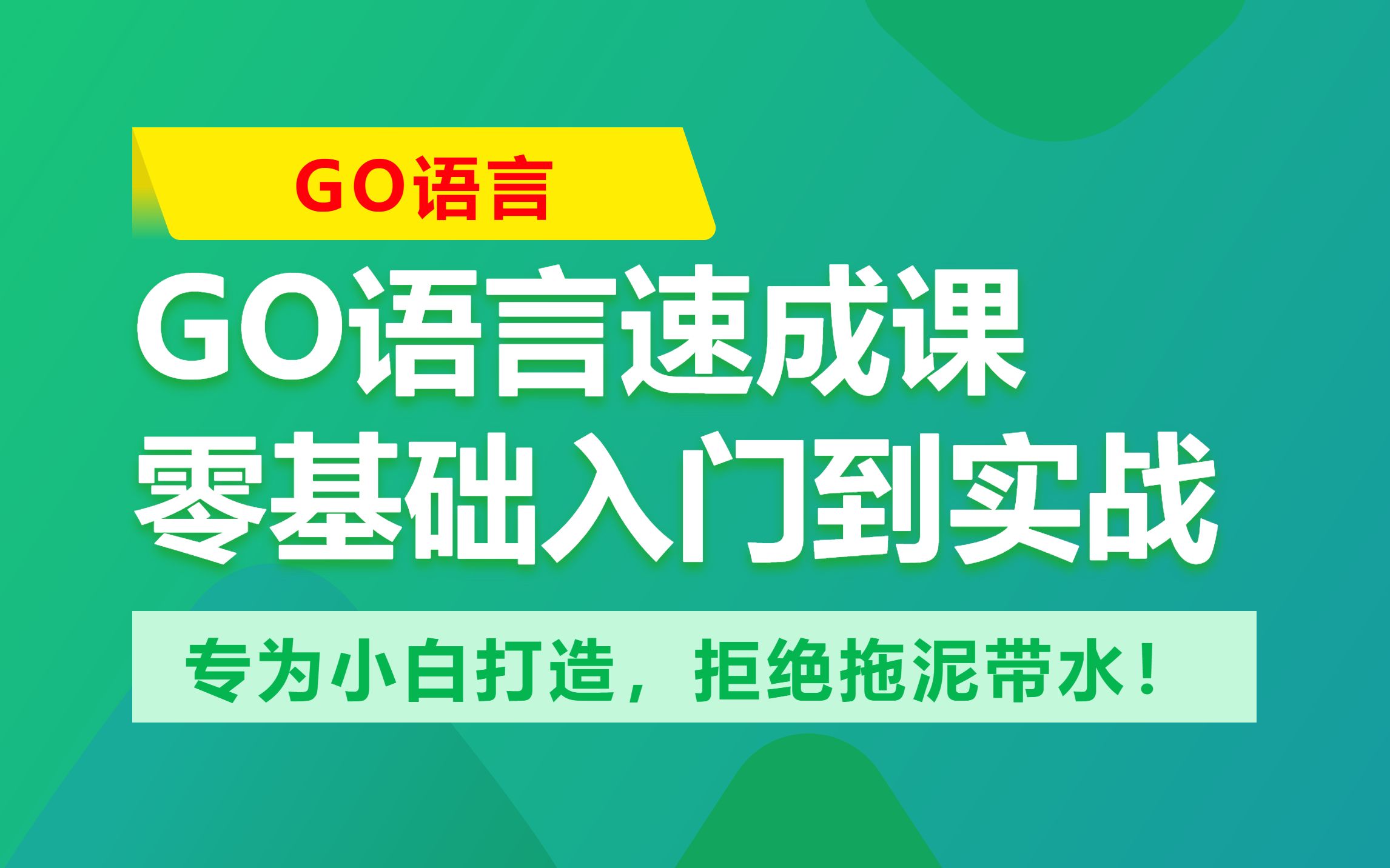 【GO语言小白速成课】零基础入门到实战,拒绝拖泥带水!