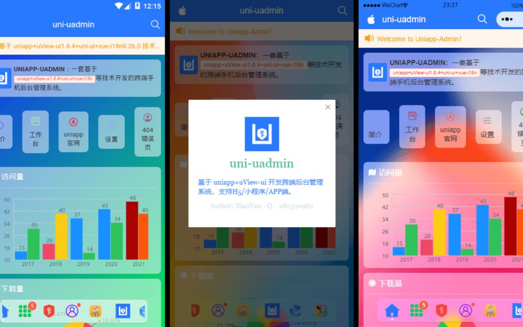 uniapp+uView开发手机后台管理|uni-app移动端后台模板