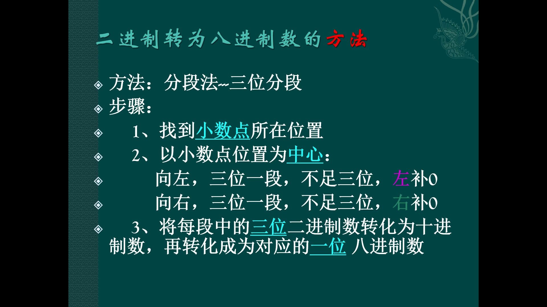 03二进制转化成八进制、十六进制数