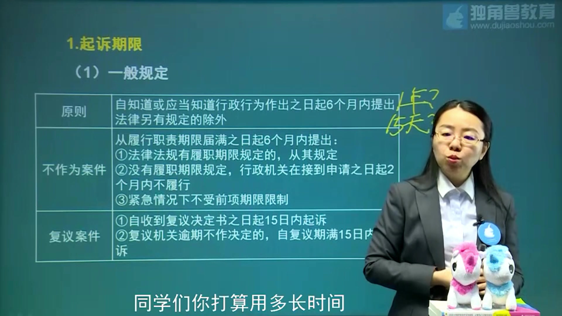 听兰燕卓老师讲行政法的重要考点——起诉期限的一般规定