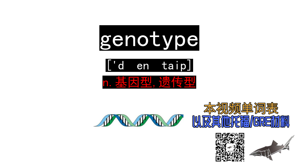 genotype n.基因型,遗传型