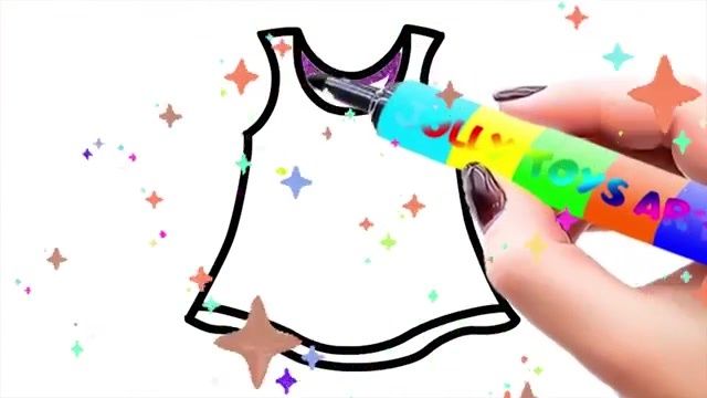 儿童简笔画,金粉漂亮宝宝衣服