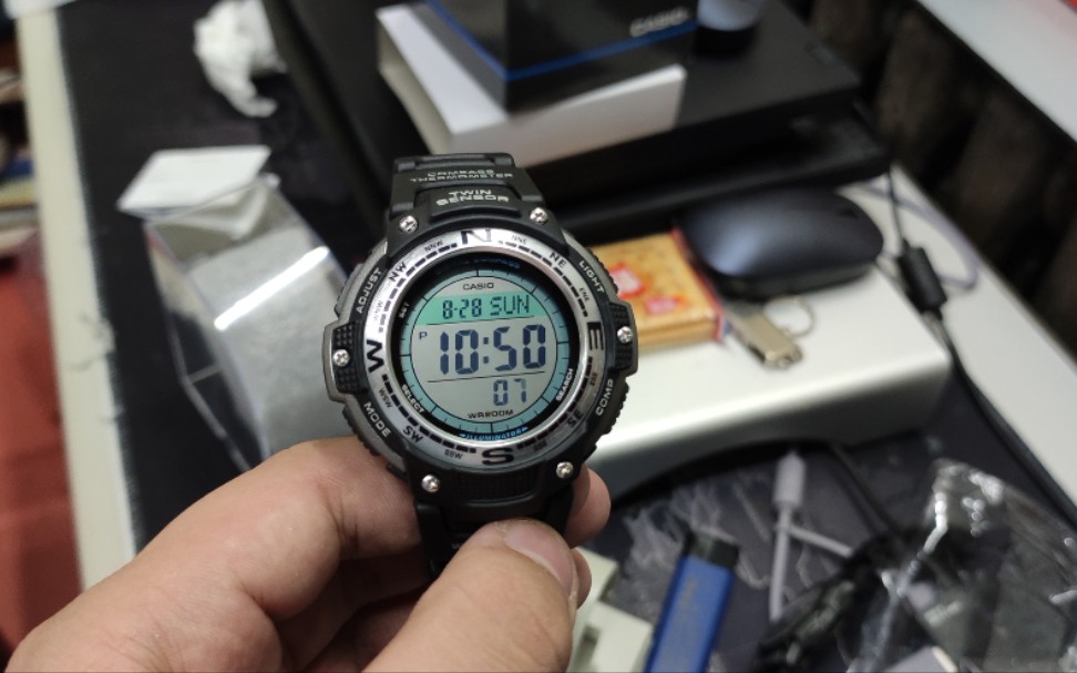 新到的卡西欧SGW100—1V电子表开箱,又能用十年(≧ω≦)/