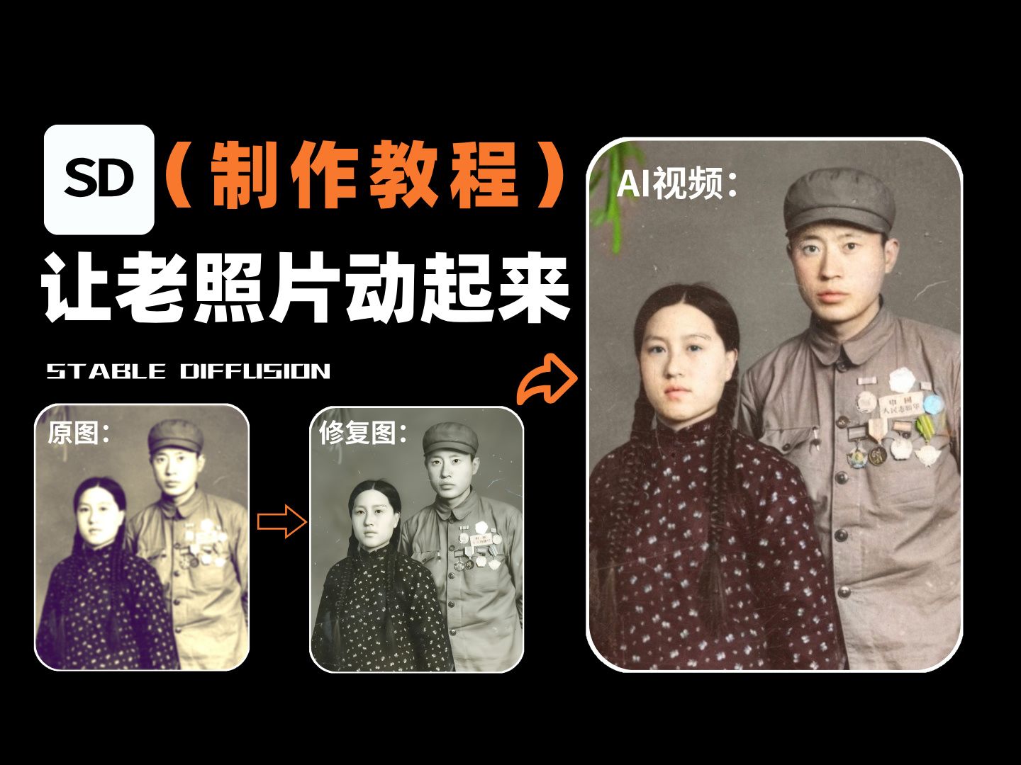 ...“复活”,百年老照片动起来的瞬间,泪崩了 | 老照片修复 |上色 | 动图