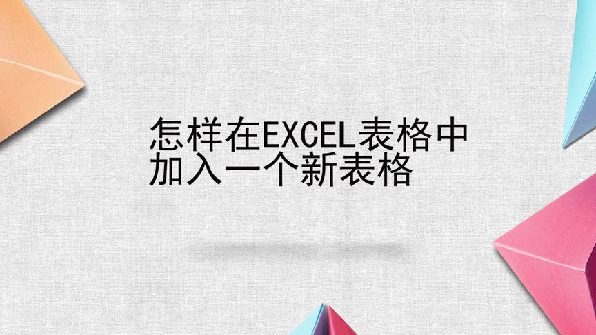 怎样在EXCEL表格中加入一个新表格