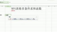 WPS表格多条件求和函数