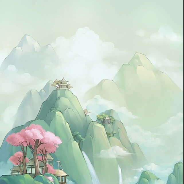 雨山水画 