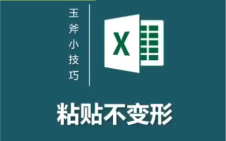 Excel数据粘贴不变形