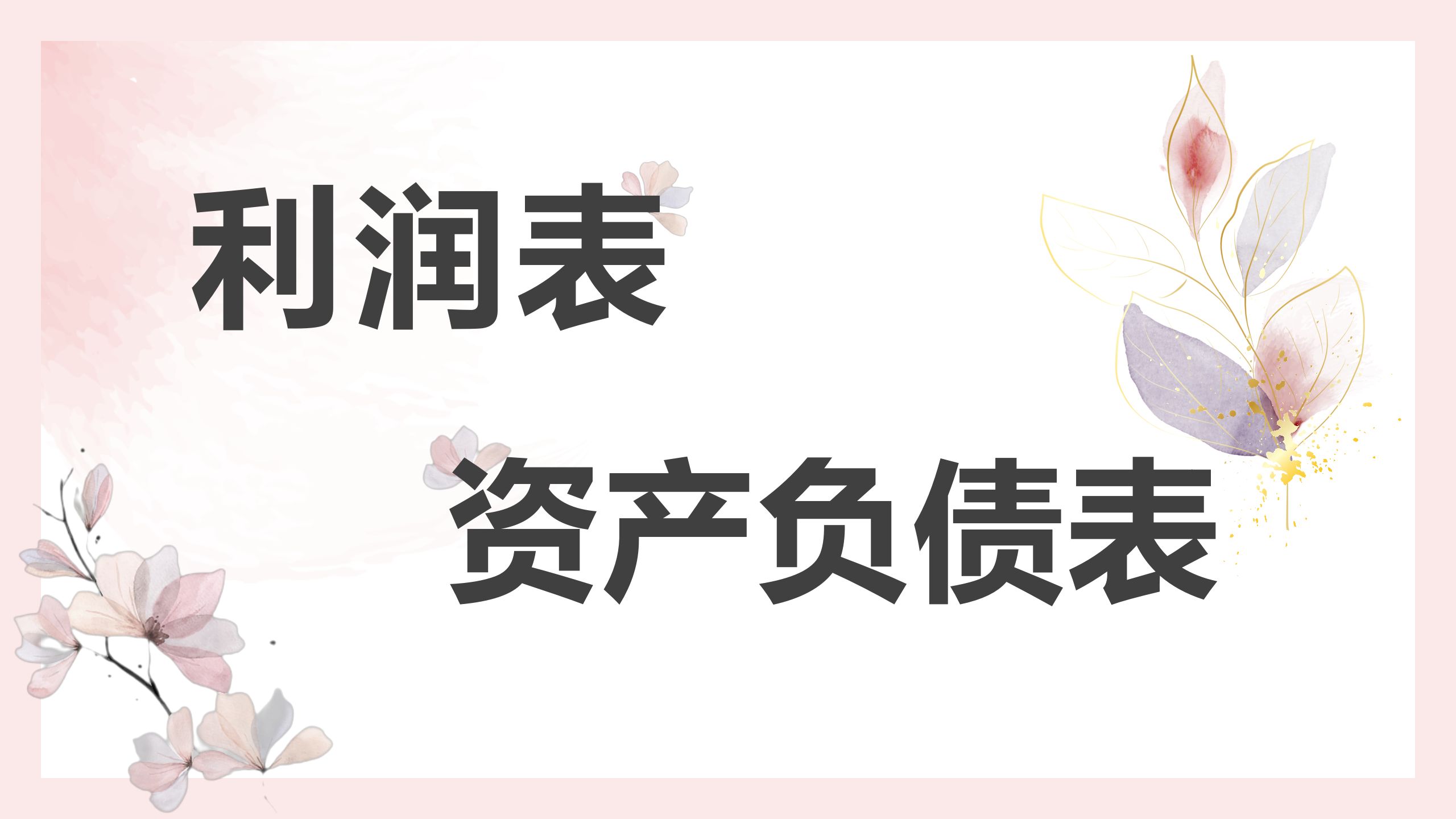 财务报表课程:资产负债表和利润表 课程介绍|会计实操【梓晖】