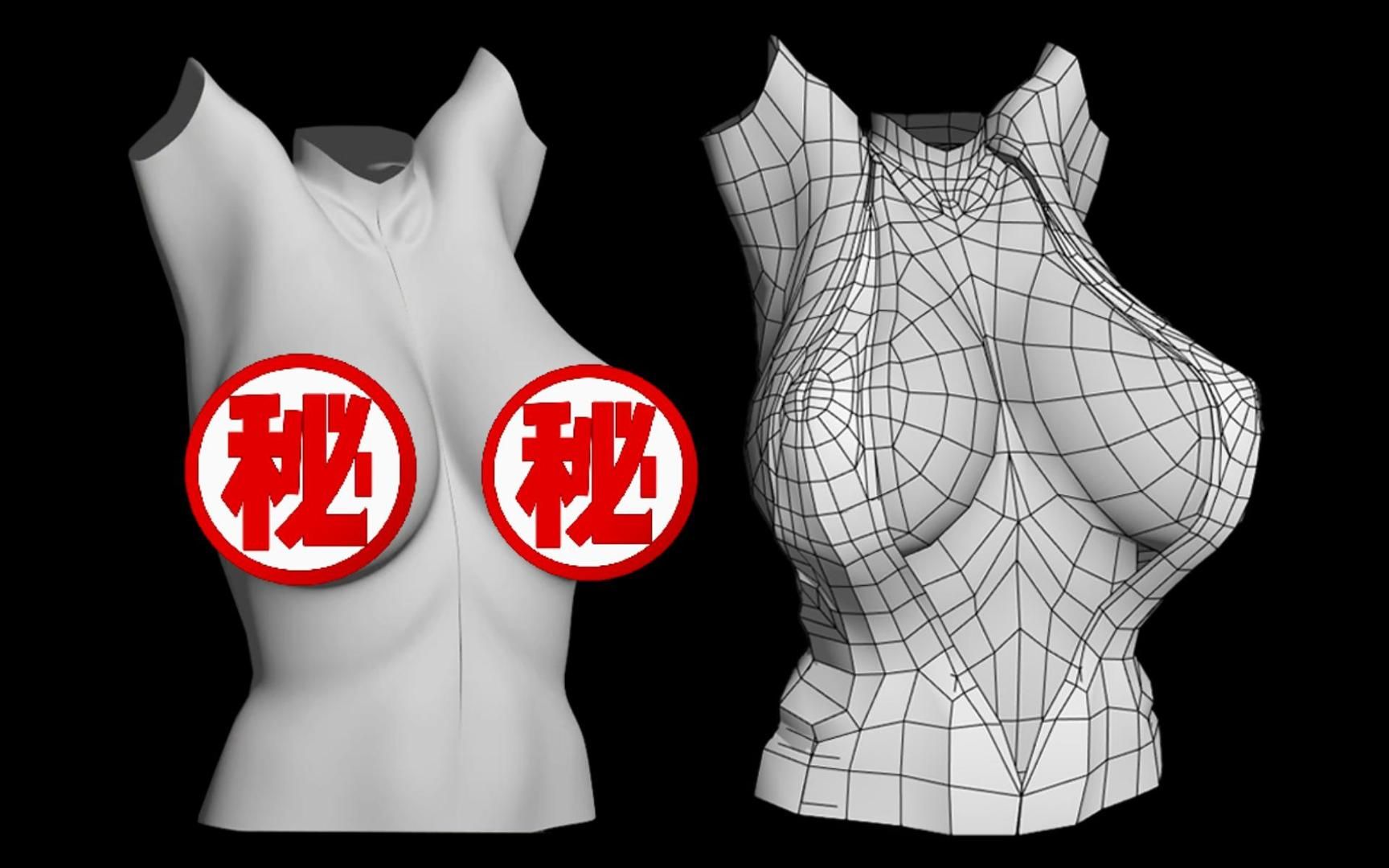 3DMAX人物建模,胸控福利!超硬核建模还原3DE大胸美女