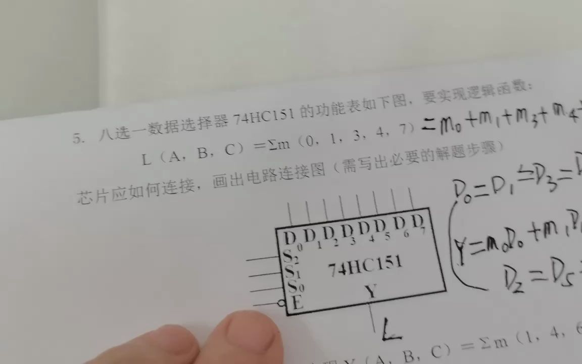 数字电路与逻辑设计 八选一数据选择器74HC151实现逻辑函数 | 芯片...