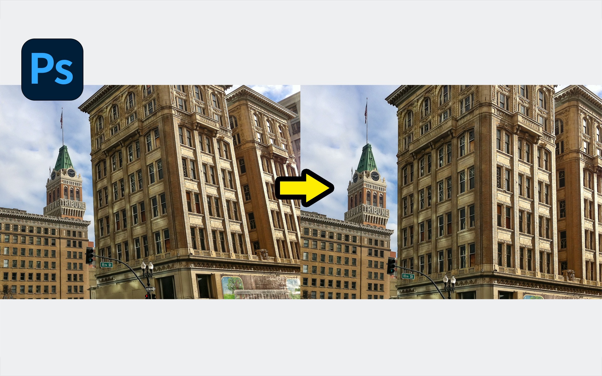 【PS教程】photoshop中camera Raw 滤镜有多好用?一键矫正透视