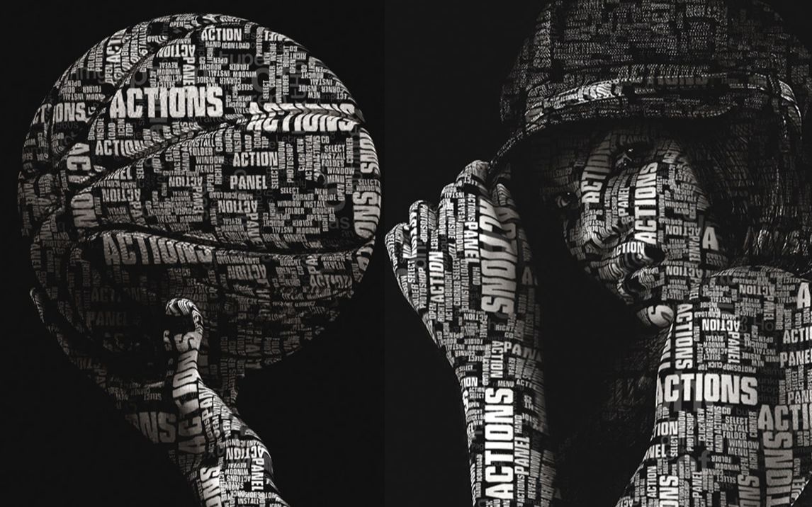 创意英文字母人像效果PS动作教程