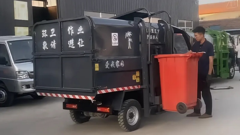 小区工厂垃圾清运车,电动垃圾转运车,噪音小续航能力强!