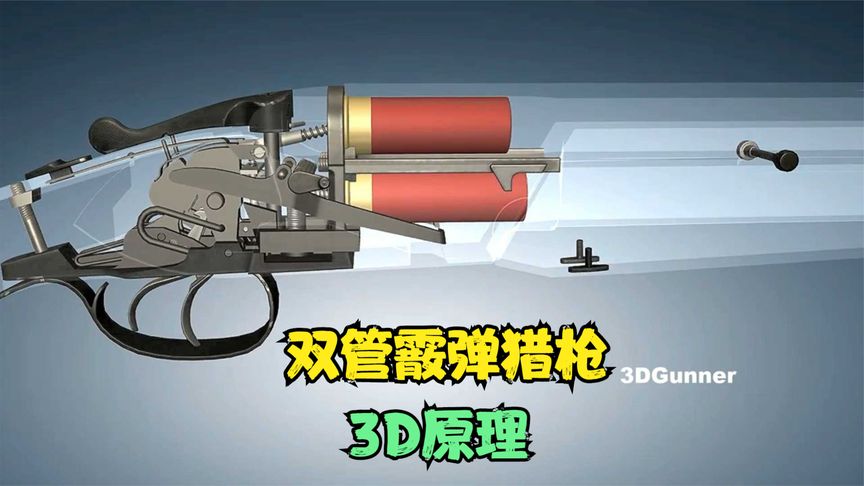 3D展示枪械原理 双管霰弹猎枪原理 简单暴力