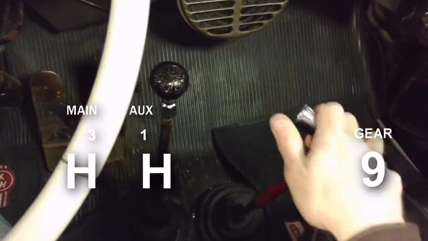 16挡变速箱大卡车,有两个挡杆,看看是怎样换挡的?