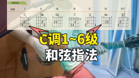 吉他弹唱C调和弦1~6级正确指法,你都按对了吗?