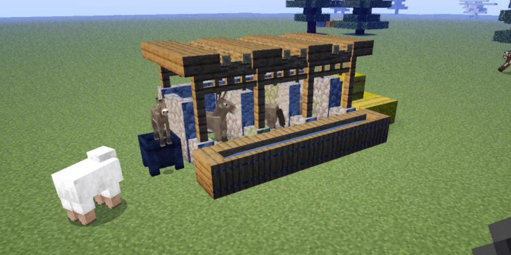 【MC建筑教学】超还原的速建马厩,中世纪服必备(中土风云)_哔哩哔哩...