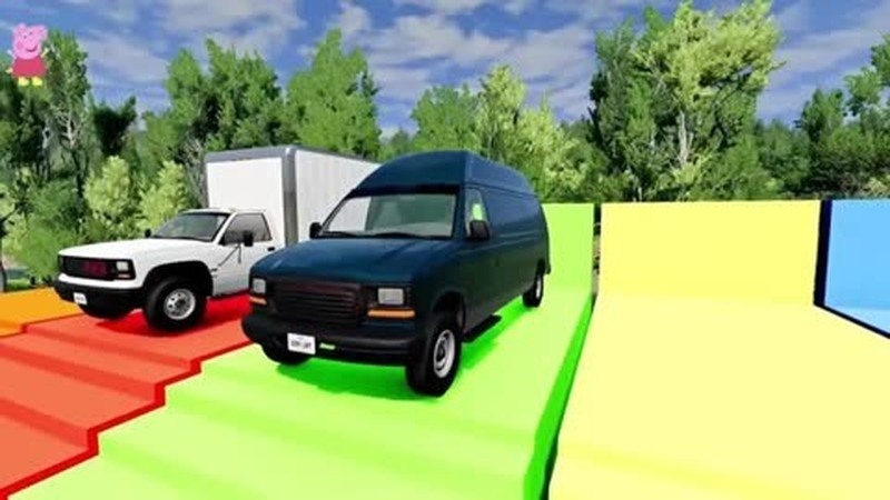 汽车从高台上快速出发 汽车模拟游戏 卡车模拟驾驶 大卡车