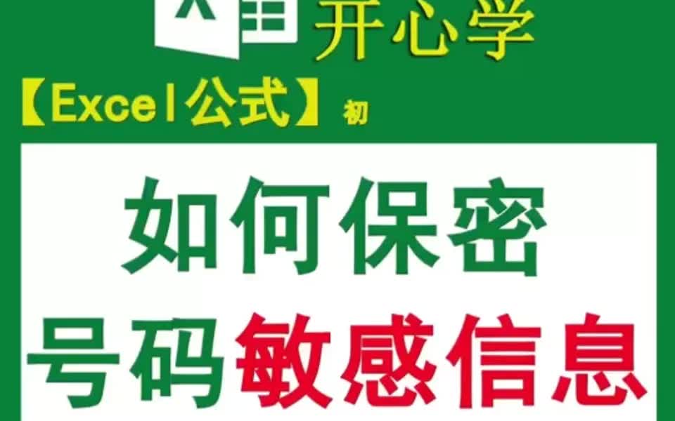 初【Excel公式】如何保密电话敏感信息?