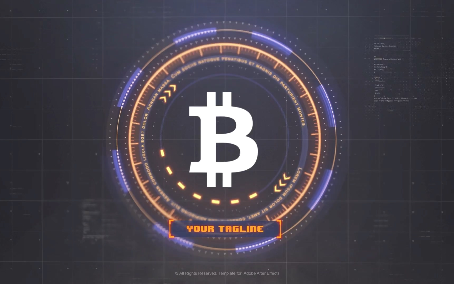 ...HUD科技圆盘数字加密货币比特币特效的公司企业品牌商品店铺标志...