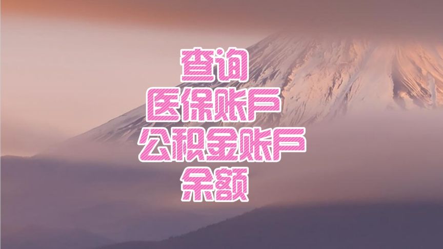 微信查询医保账户&公积金账户余额