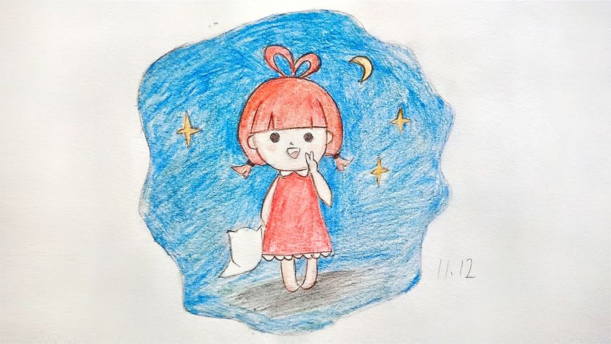 一分钟教会孩子画卡通人物女孩 简单易学简笔画 画画教程