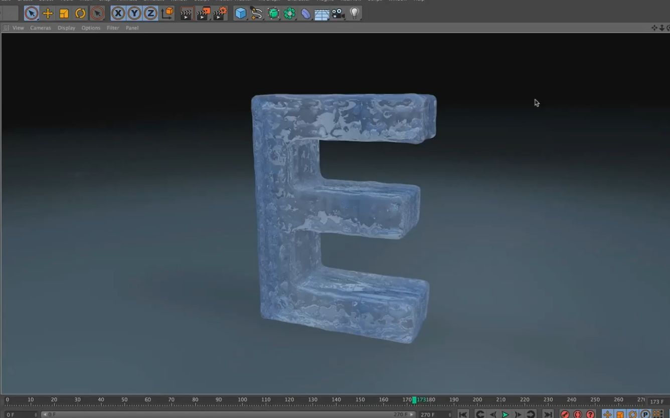 C4D教程:用Real Flow做水形文字,很水的那种