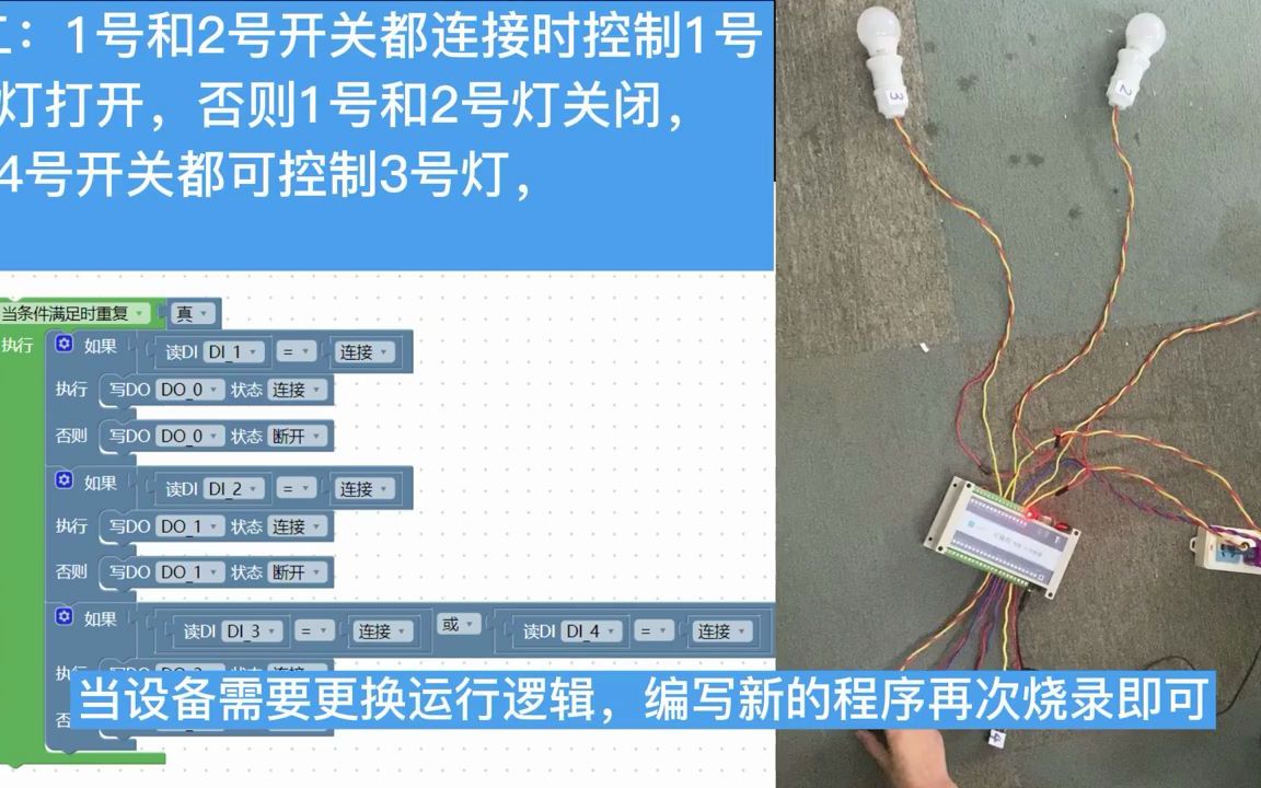 可编程网络IO控制器功能演示之DI控制DO