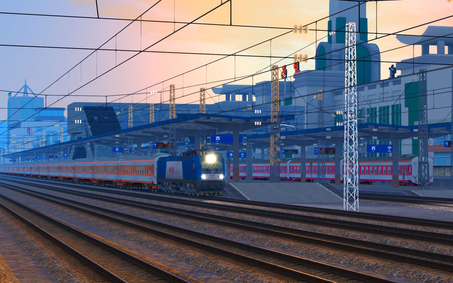 模拟火车旗舰站|K2805次-西安-西宁|兰青线|河口南至西宁