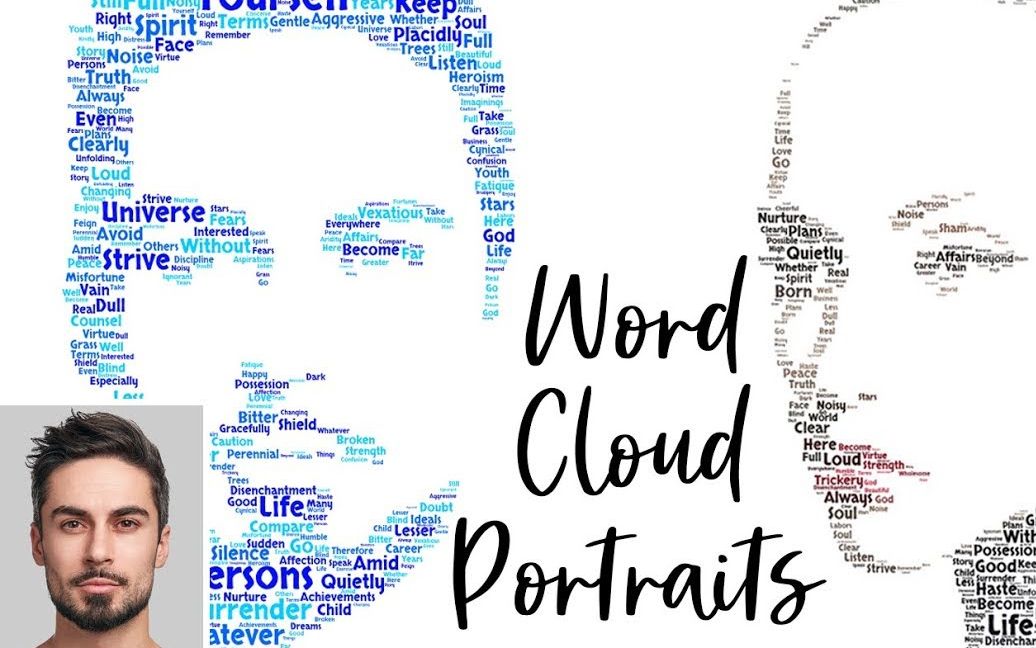 如何使用Photoshop制作创意文字云填充人物肖像Word Cloud Text