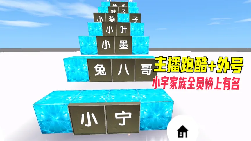 迷你世界:主播跑酷加小宇家族外号,墨渊八哥妹子全都榜上有名
