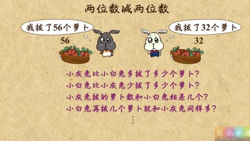 做减法不害怕,一年级数学必备知识:学会两位数减两位数运算技巧