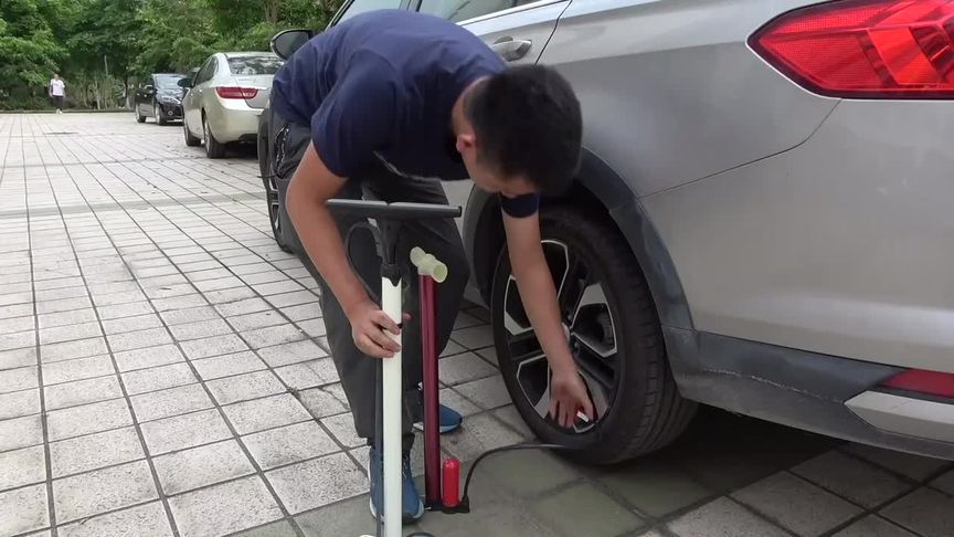 单车打气筒不能给汽车打气?我不信!