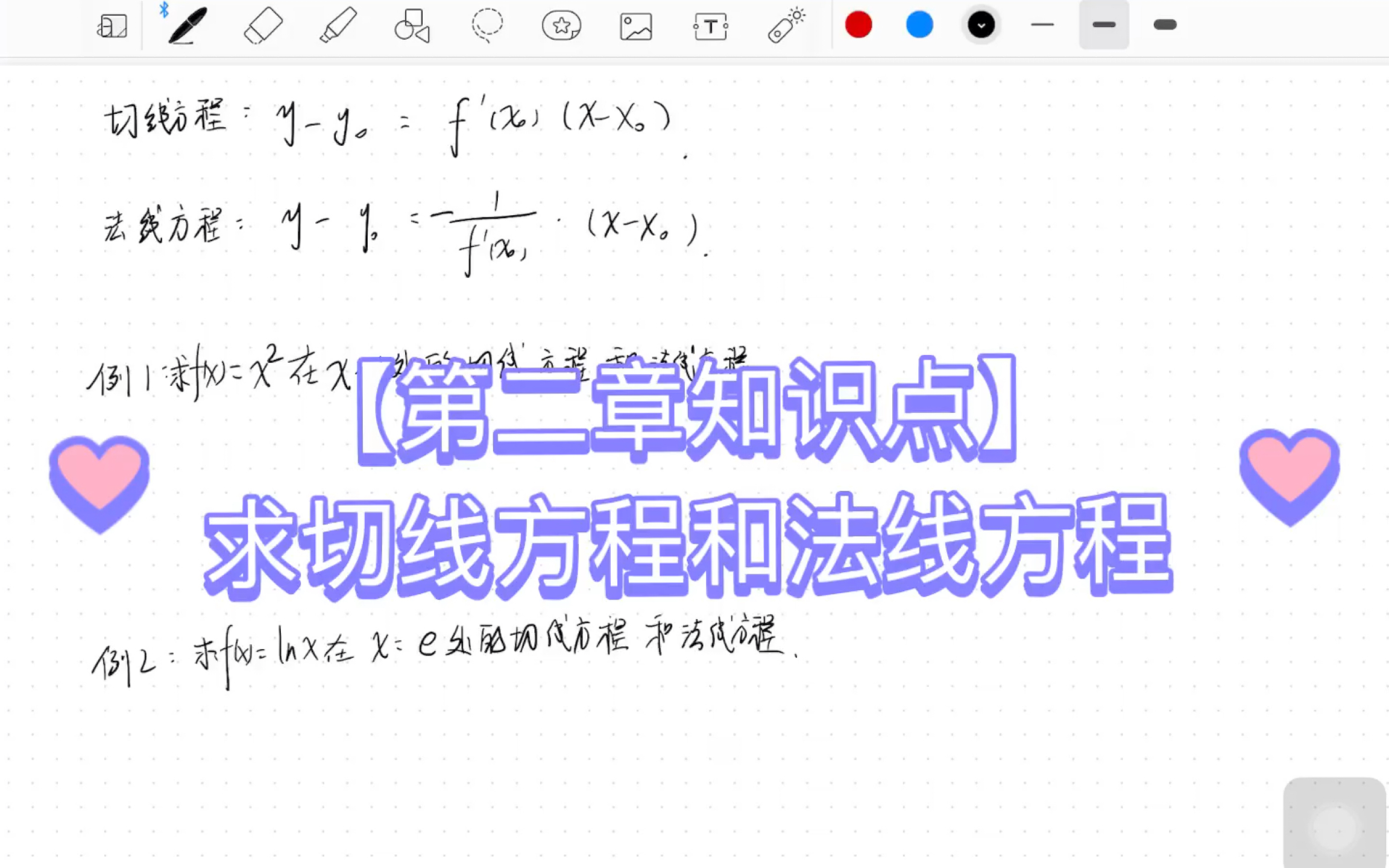 【第二章知识点】求切线方程和法线方程