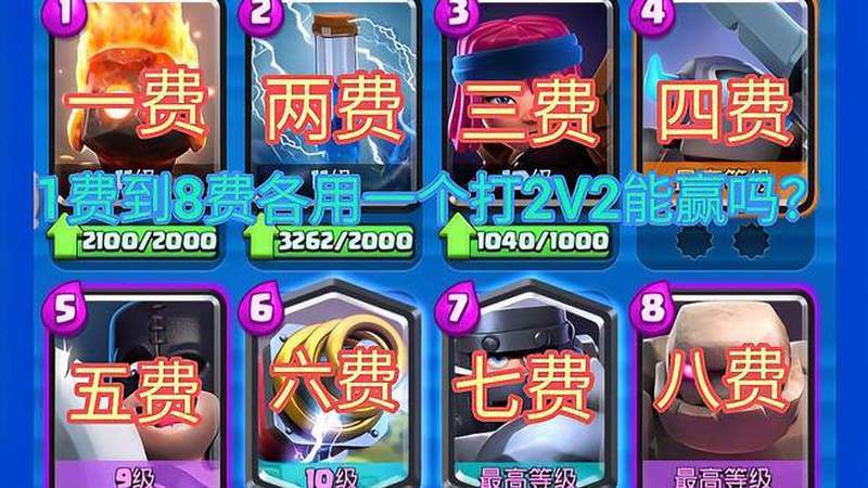 皇室战争:作死挑战,1费到8费各用一个组成卡牌打挑战赛能赢吗?